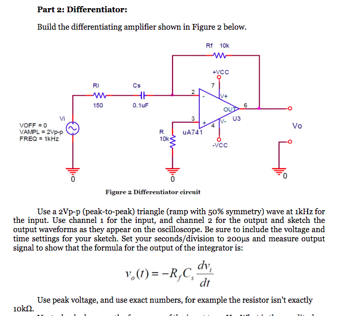 Solved Part 2: Differentiator: Build the differentiating | Chegg.com