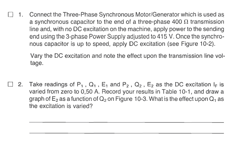 Solved 1. Connect the Three-Phase Synchronous | Chegg.com