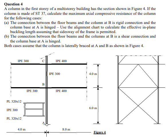 Solved Question 4 A column in the first storey of a | Chegg.com