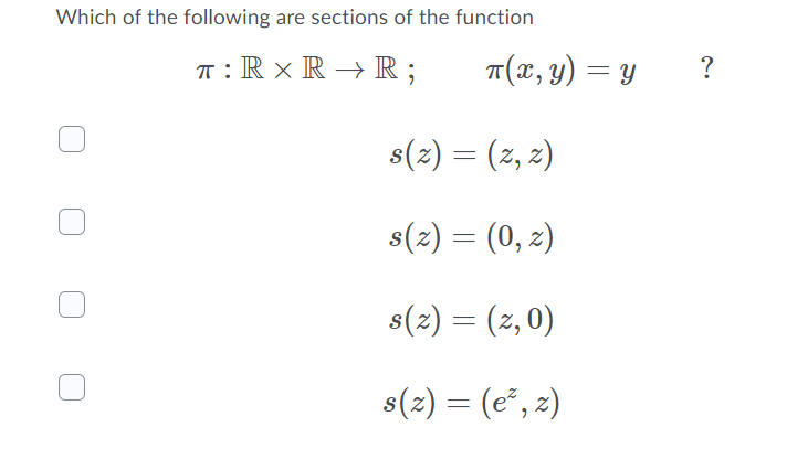 Solved Which of the following are sections of the function | Chegg.com