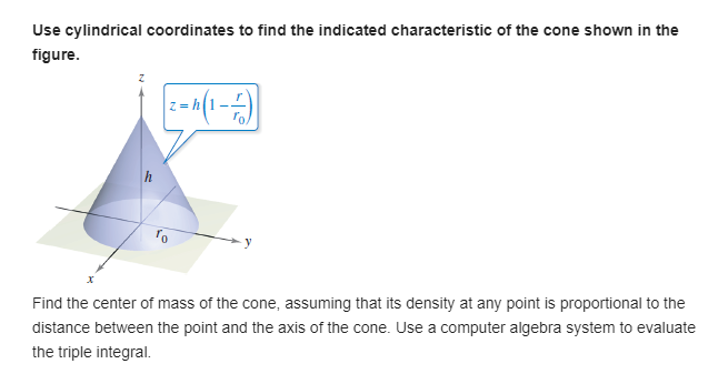 Solved 14.7-25 Find the center of mass of the cone shown in | Chegg.com