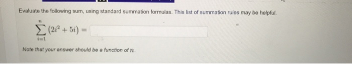 Solved Evaluate the following sum, using standard summation | Chegg.com