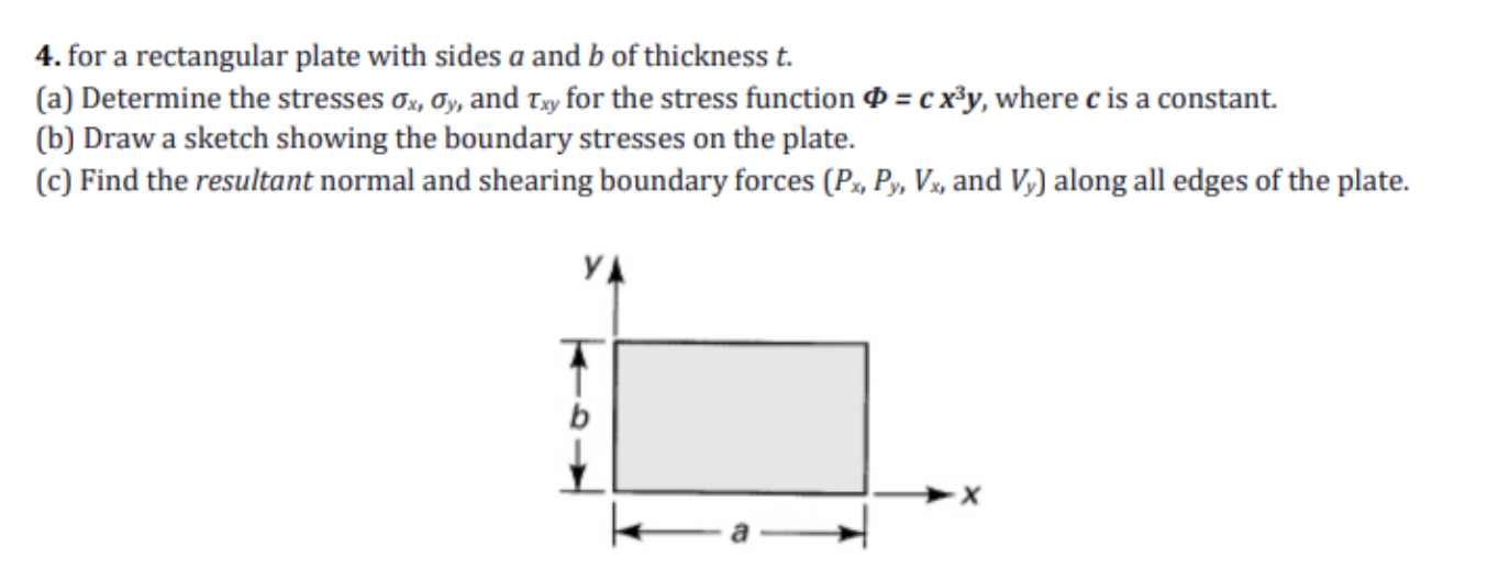 Solved 4. for a rectangular plate with sides a and b of | Chegg.com