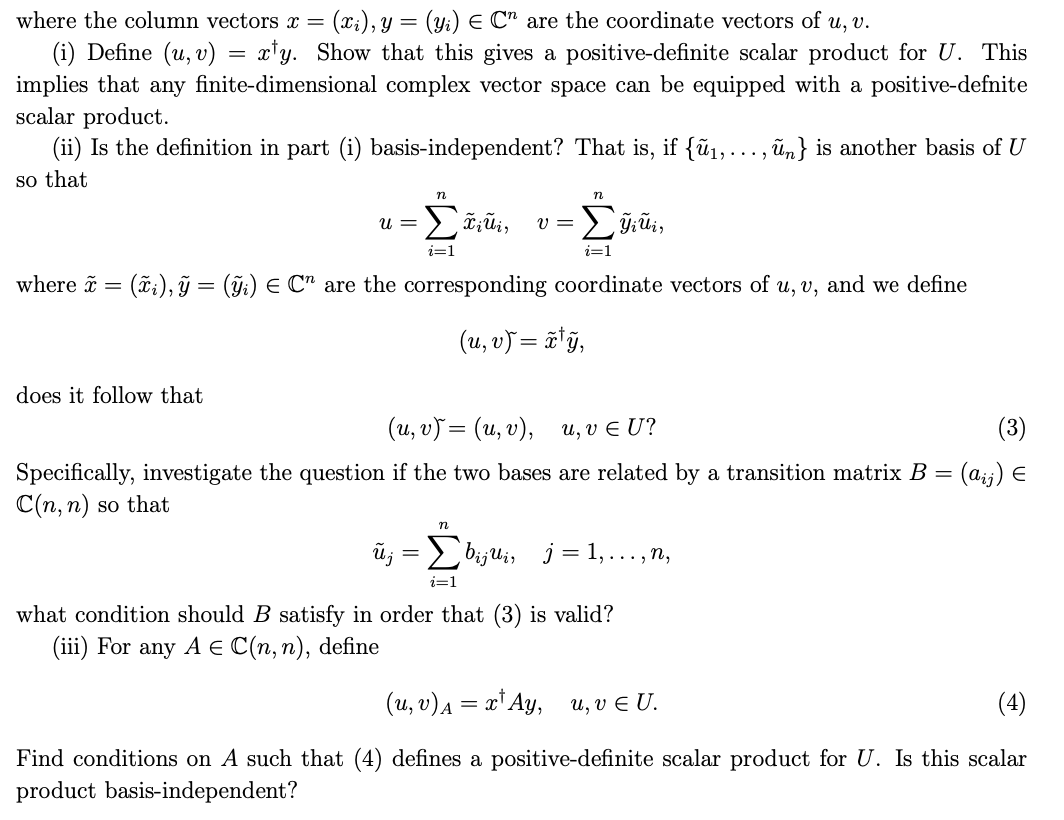 Solved Let U be a finite-dimensional complex vector space. | Chegg.com