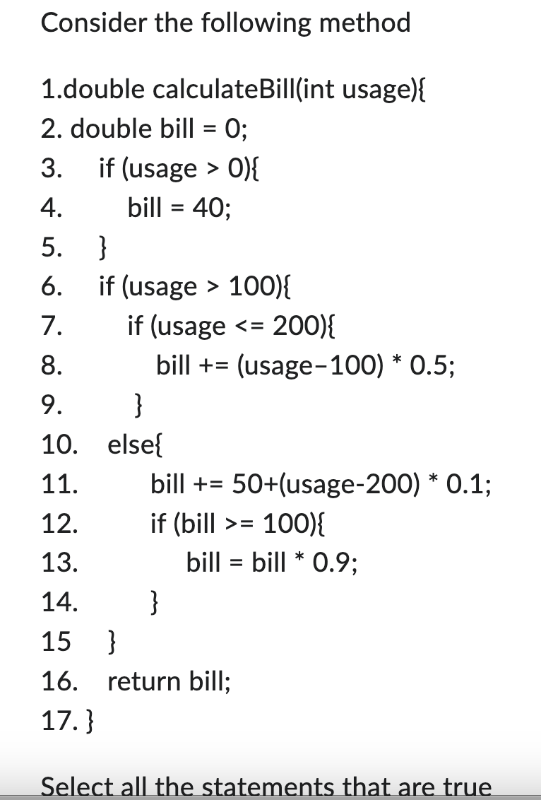 Solved Consider the following method 1.double | Chegg.com