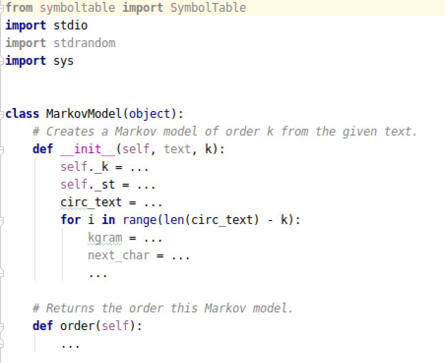 Solved Problem 1. (Markov Model Data Type) Define a data | Chegg.com