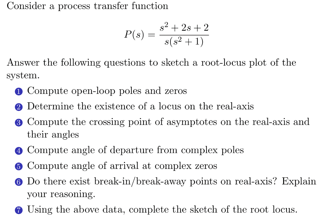 Solved Consider a process transfer function P(s) = s2 + 2s + | Chegg.com