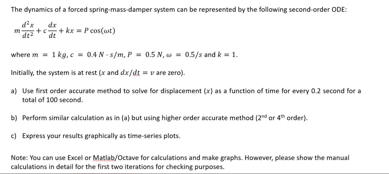 Solved Can someone solve this question. The dynamics of a | Chegg.com