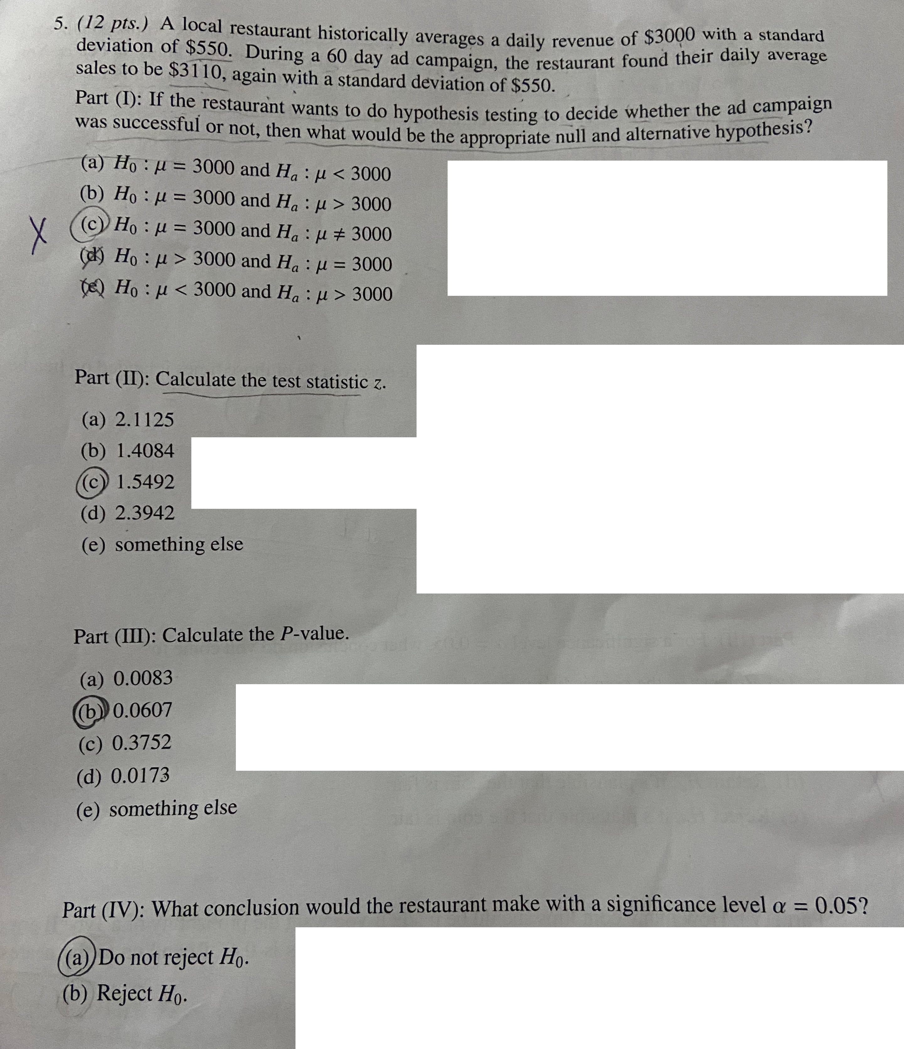 Solved Part one is wrong, Part 2, part 3, part 4 are | Chegg.com