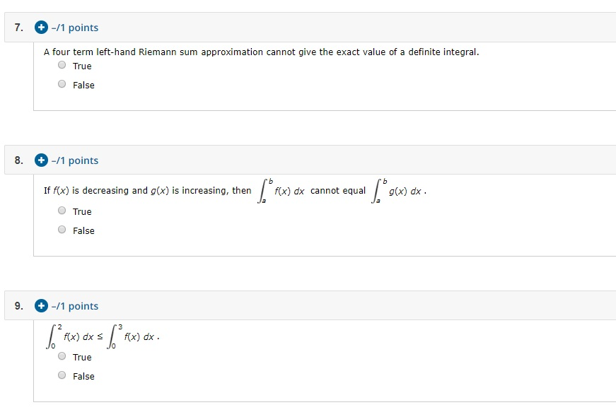Solved 7. + -/1 points A four term left-hand Riemann sum | Chegg.com