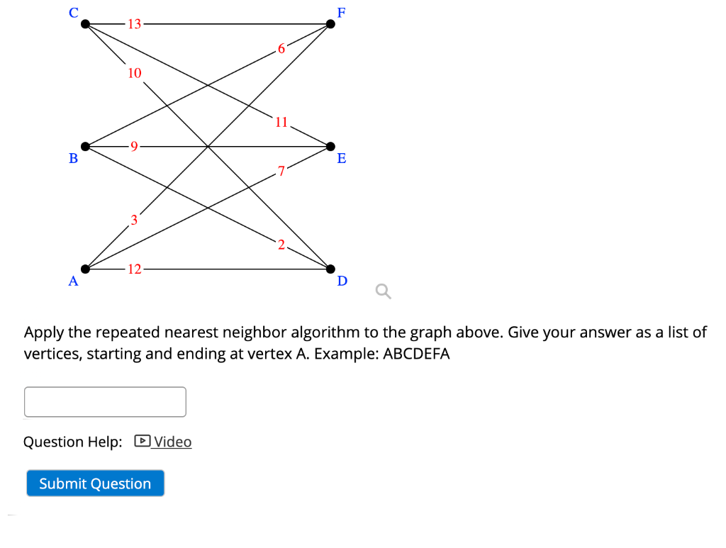 Solved 13 10 B E 12 A Apply the repeated nearest neighbor | Chegg.com