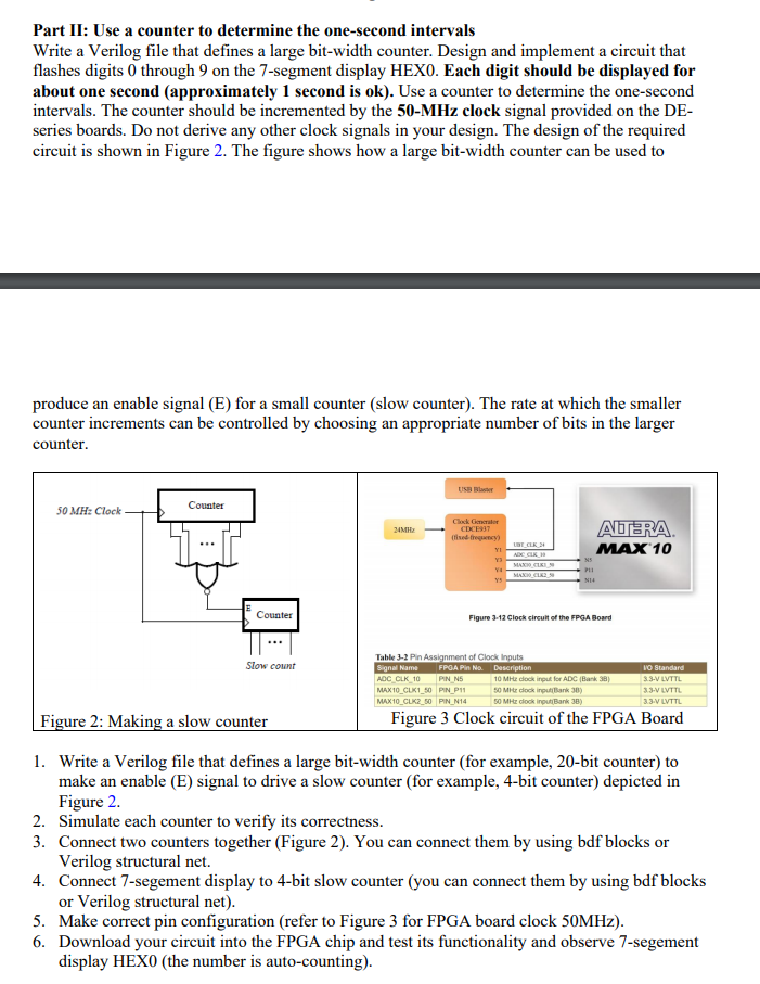 Solved Part II: Use a counter to determine the one-second | Chegg.com