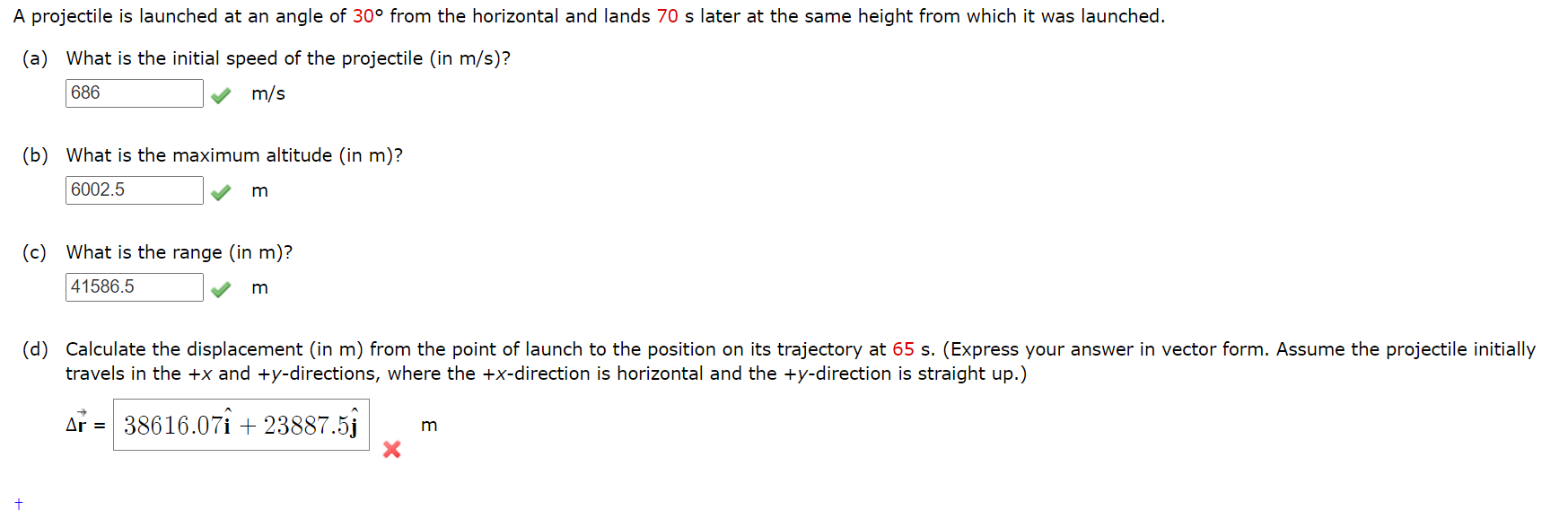Solved A projectile is launched at an angle of 30° from the | Chegg.com