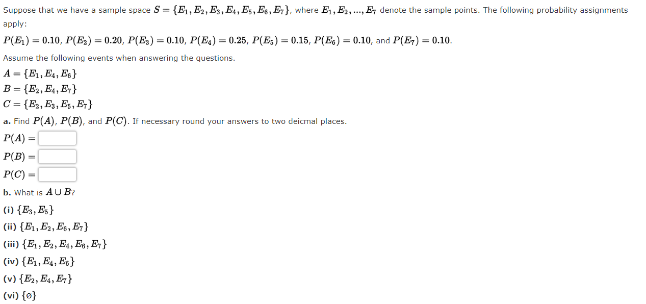 Solved Suppose that we have a sample space | Chegg.com