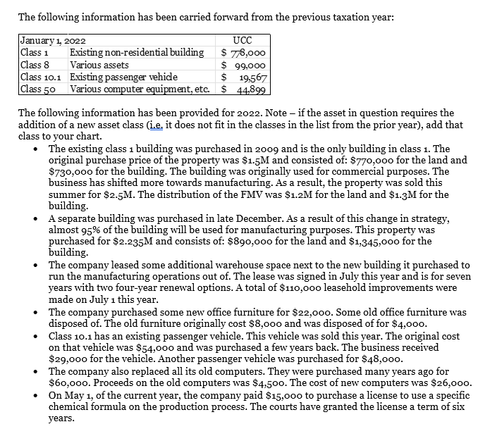 Solved The following information has been carried forward | Chegg.com