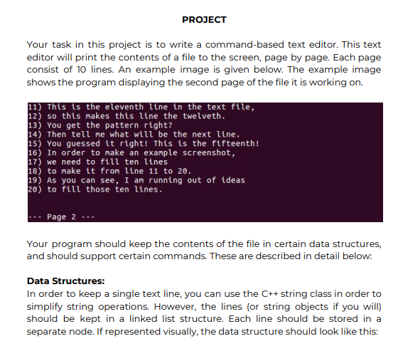 PROJECT Your task in this project is to write a | Chegg.com