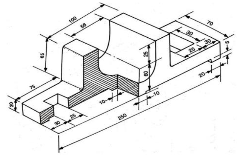 Solved Draw full sectional front view and half sectional | Chegg.com