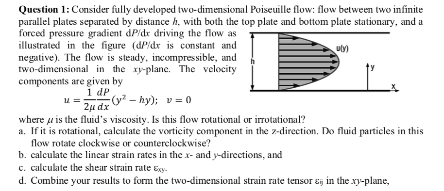 Solved Question 1: Consider fully developed two-dimensional | Chegg.com