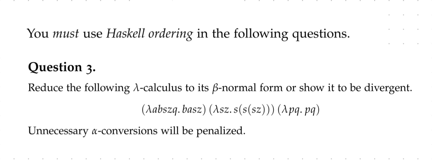 Solved You must use Haskell ordering in ﻿the following | Chegg.com