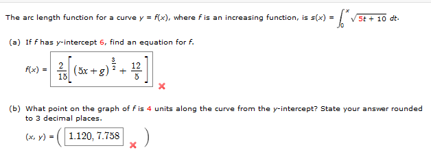Solved The arc length function for a curve y = f(x), where | Chegg.com