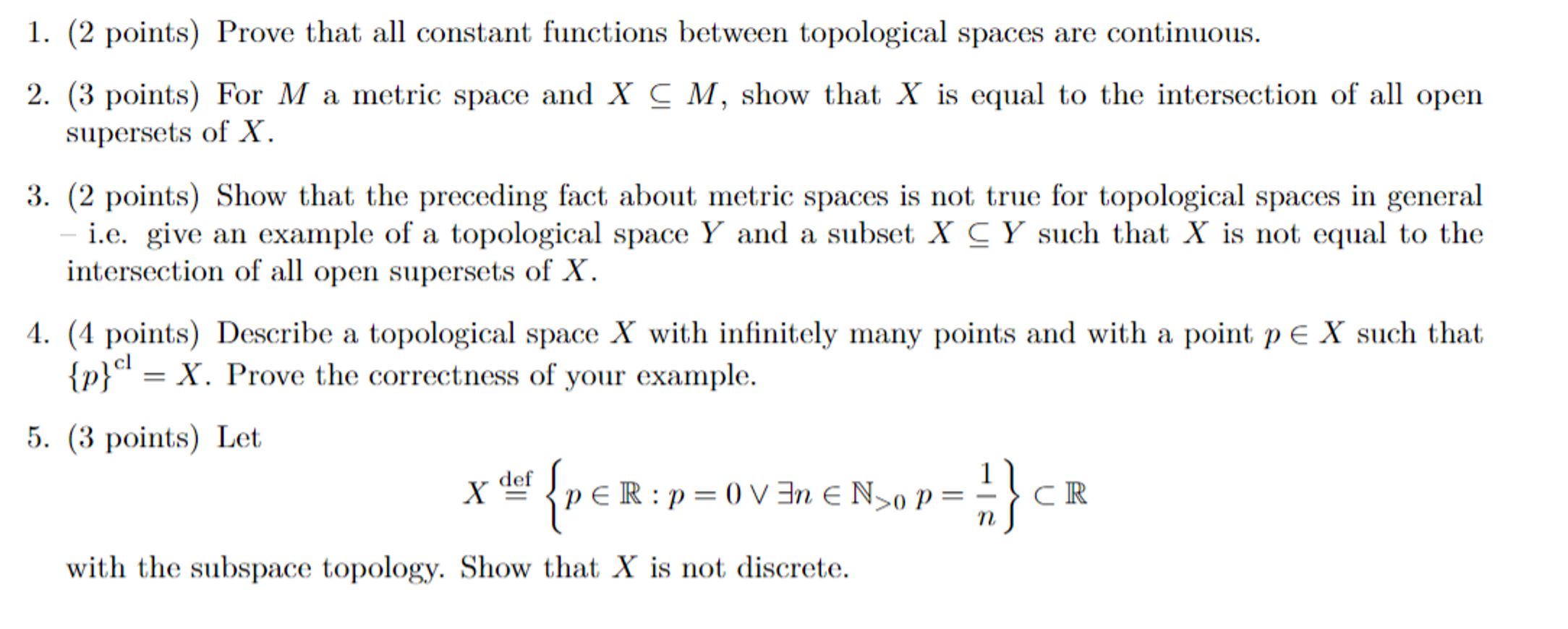 Solved (2 points) Prove that all constant functions between | Chegg.com