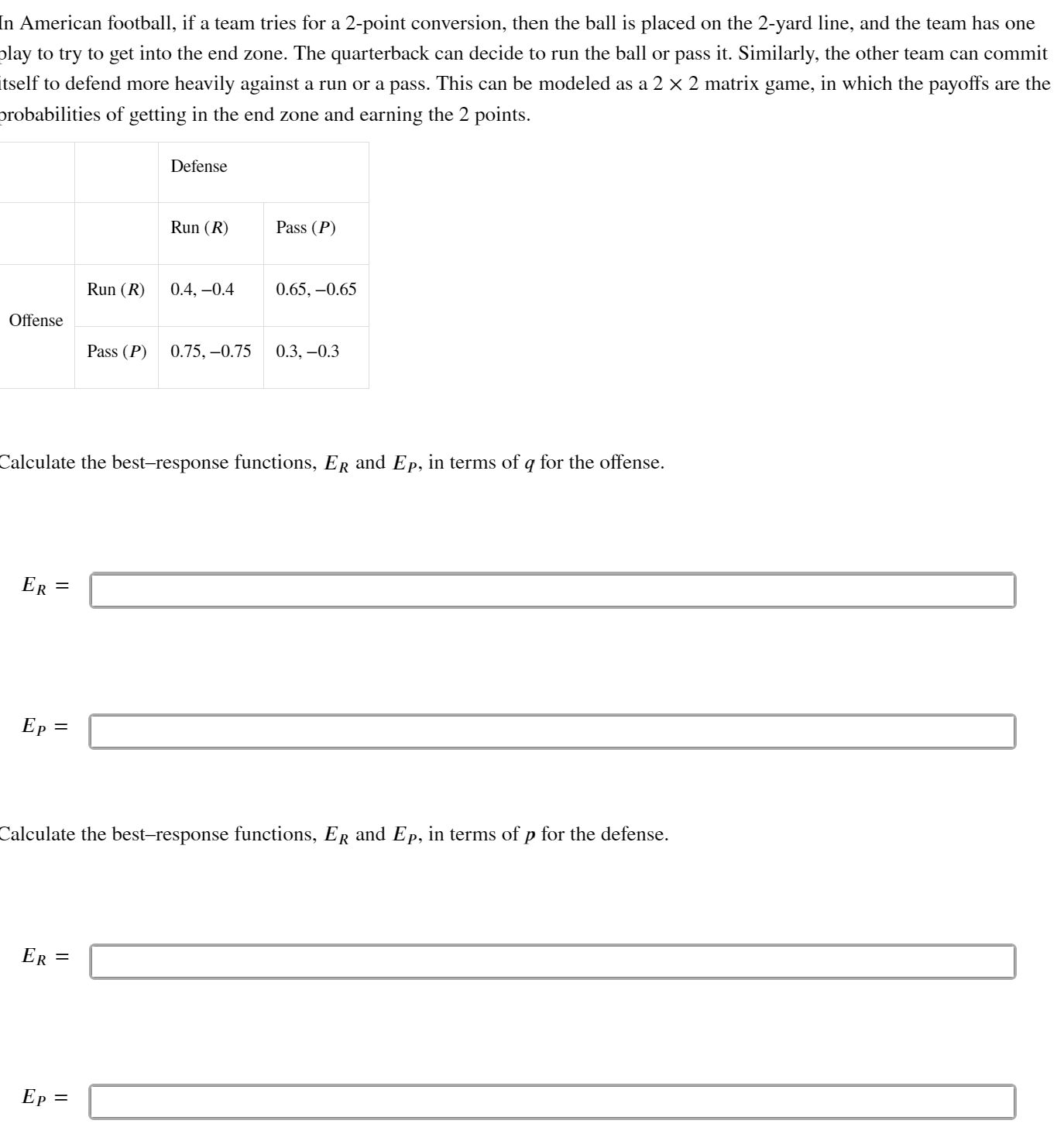 In American football, if a team tries for a 2-point | Chegg.com