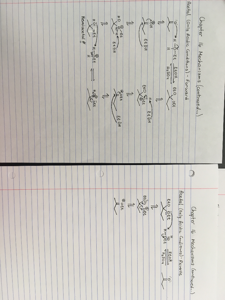 Solved I'm stuck on finishing the REVERSE reaction of acetal | Chegg.com