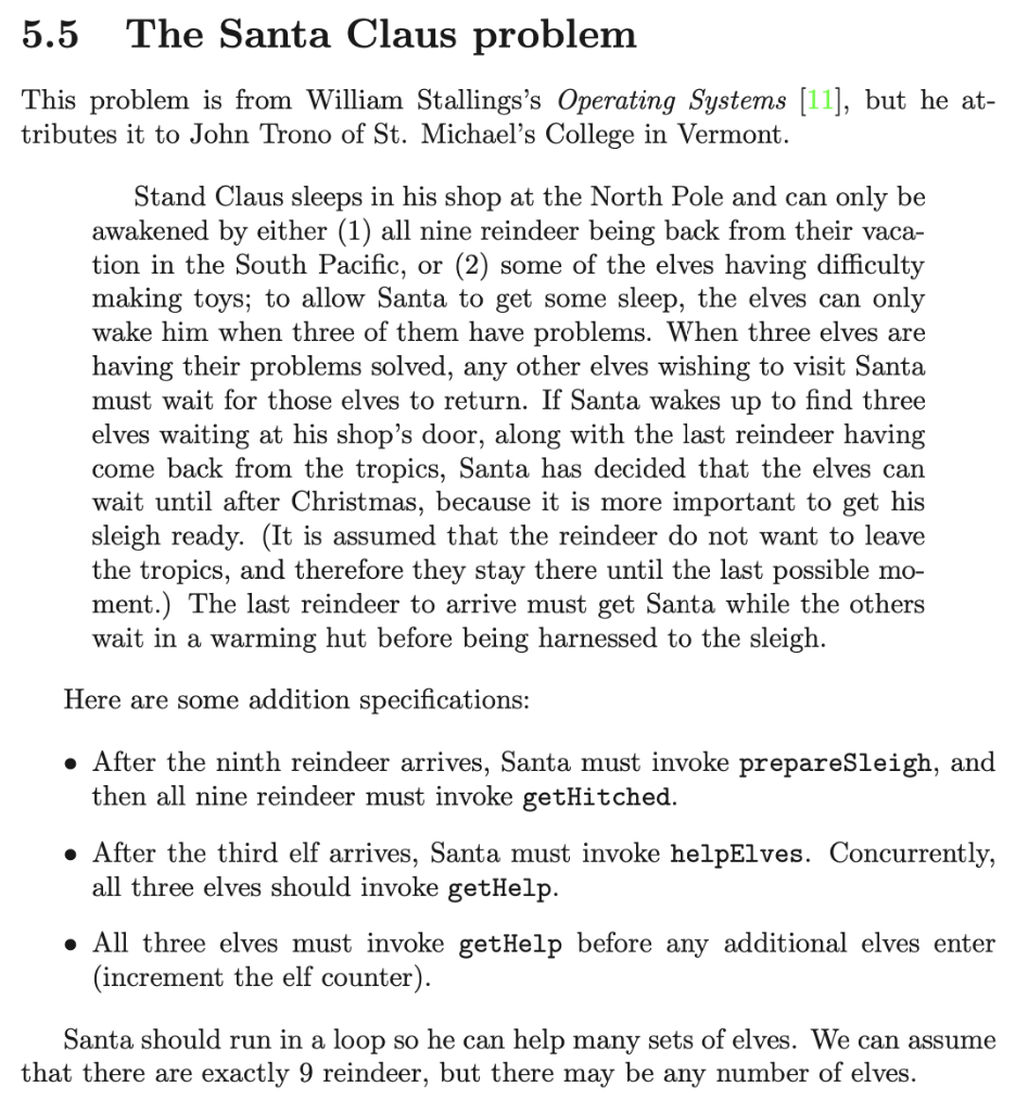 Solved 5.5 The Santa Claus problem This problem is from | Chegg.com
