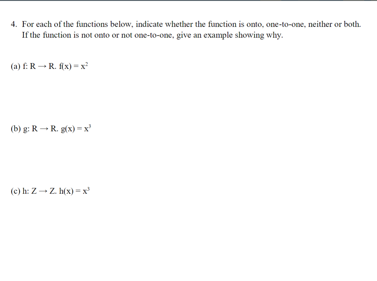 Solved Worksheet 2 (Functions – One to One, Onto functions, | Chegg.com