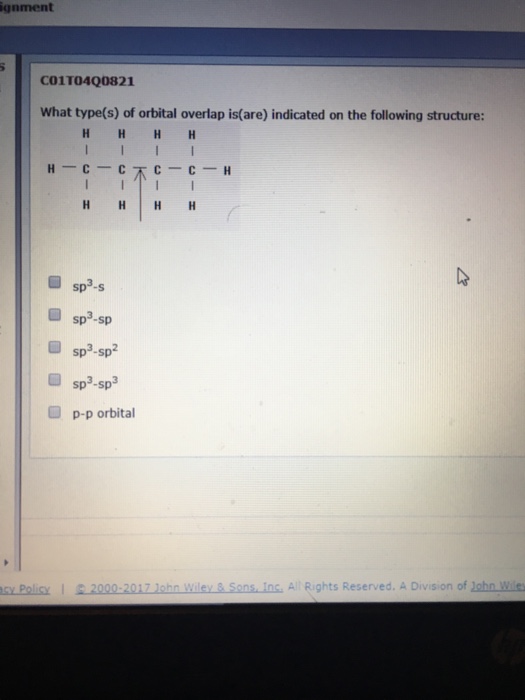 Solved What type(s) of orbital overlap is(are) indicated on | Chegg.com