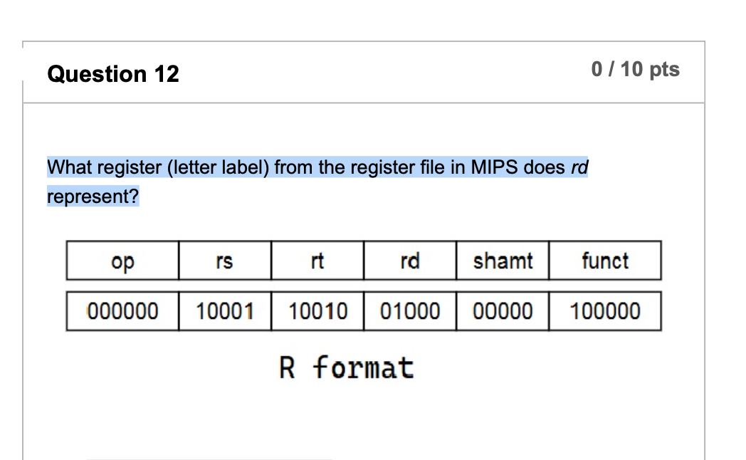 Solved What register (letter label) from the register file | Chegg.com