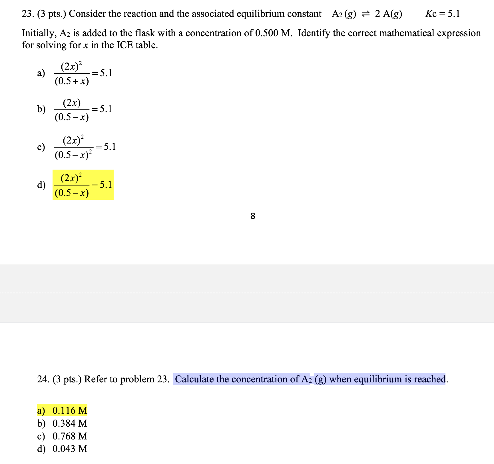 Solved (3 ﻿pts.) ﻿Consider the reaction and the associated | Chegg.com