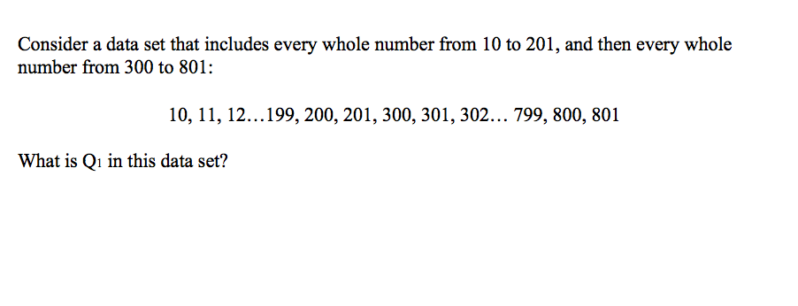 Solved Consider a data set that includes every whole number | Chegg.com