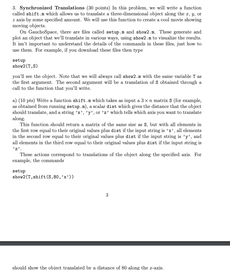 3. Synchronized Translations (30 points) In this | Chegg.com