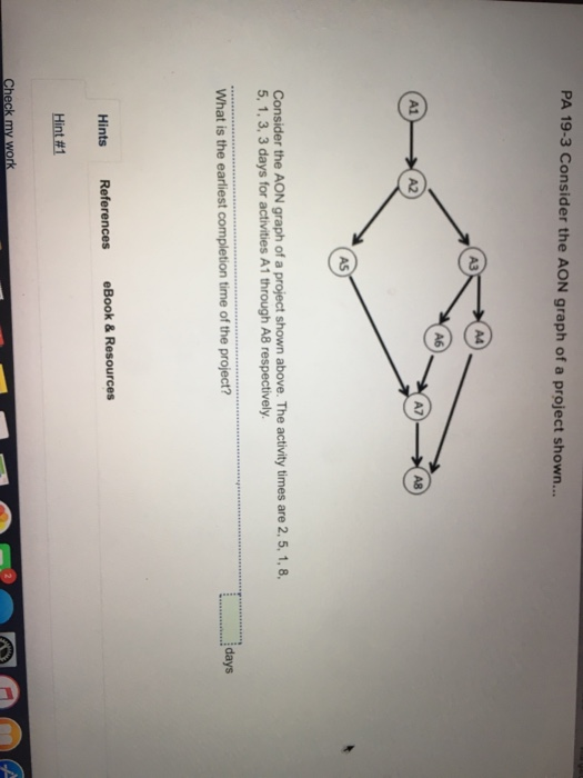 Solved PA 19-3 Consider the AON graph of a project shown... | Chegg.com
