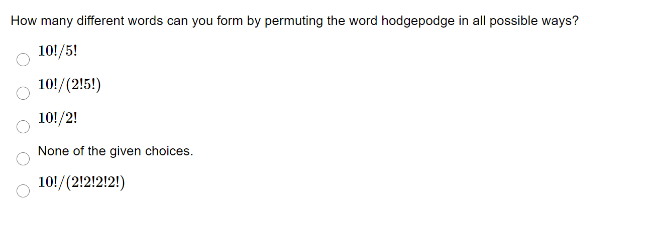 Solved How many different words can you form by permuting | Chegg.com
