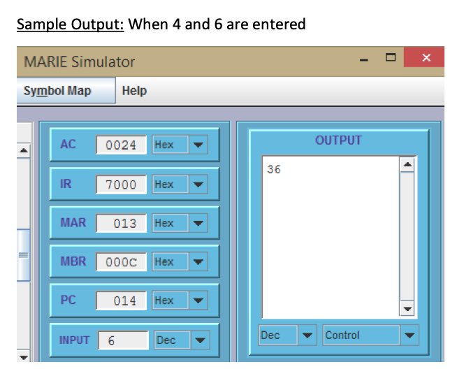 Solved Lab #4 - MARIE Program Create a MARIE assembly | Chegg.com