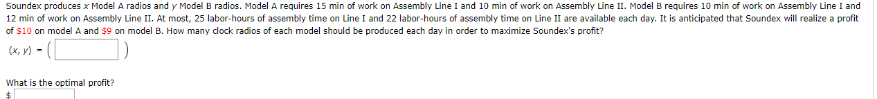 Solved Soundex produces x Model A radios and y Model B | Chegg.com