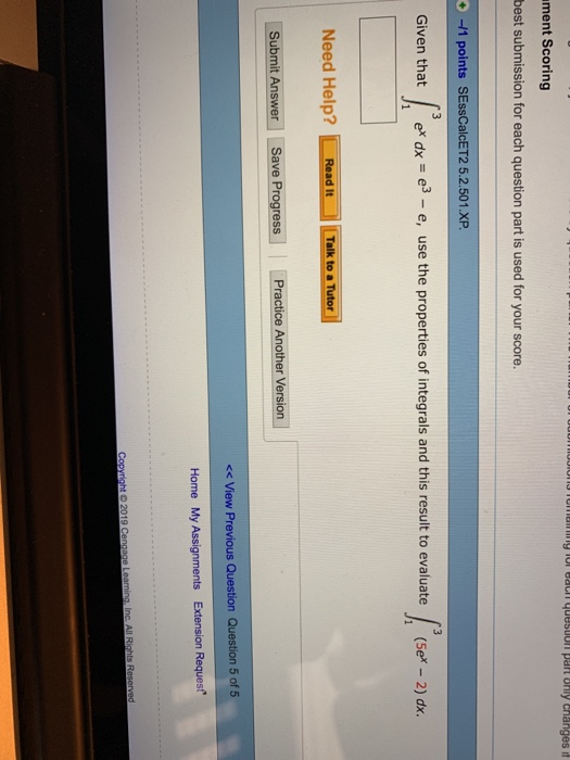 Solved ment Scoring best submission for each question part | Chegg.com