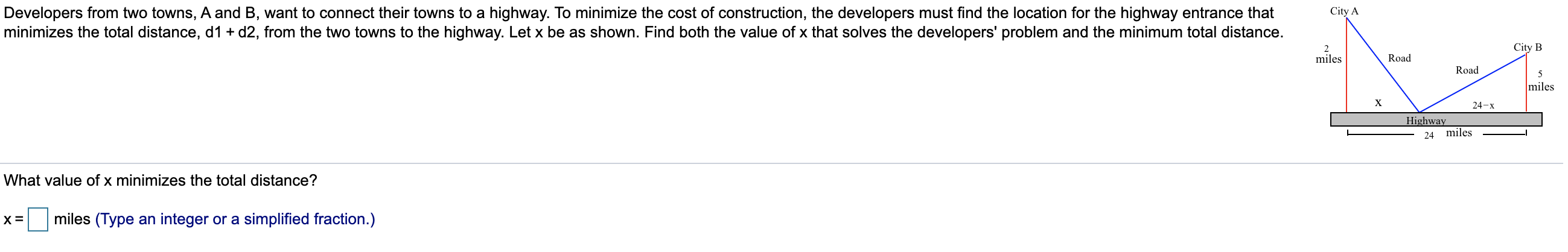 Solved City A Developers from two towns, A and B, want to | Chegg.com