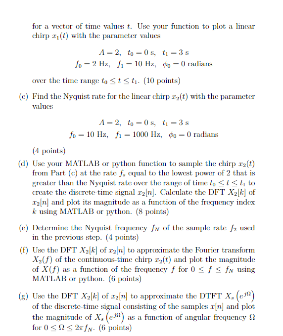 Solved 1. A chirp is a signal of the form x(t)=Asin(2πϕ(t)) | Chegg.com
