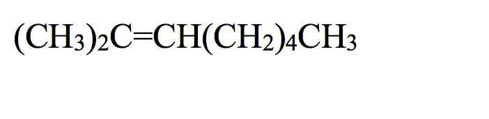 Solved (CH3)2C=CH(CH2)4CH3 | Chegg.com