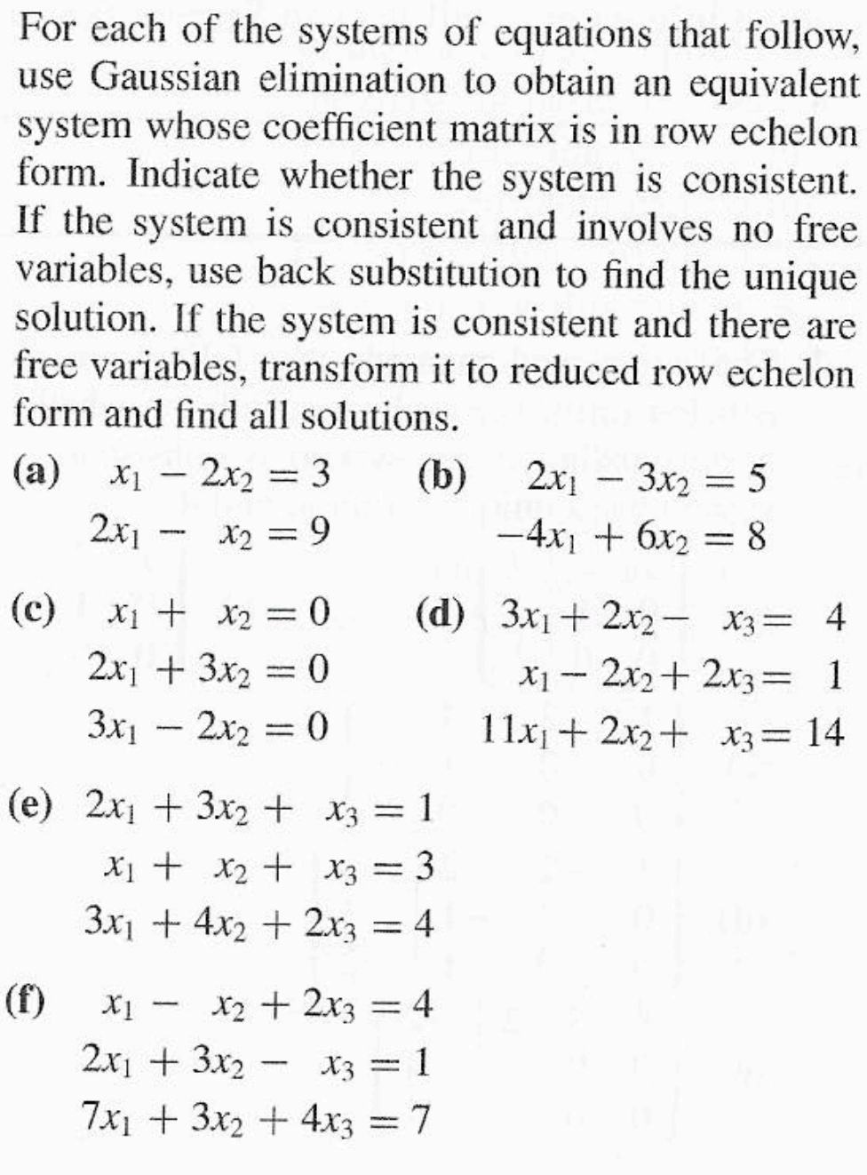 Solved For each of the systems of equations that follow, use | Chegg.com