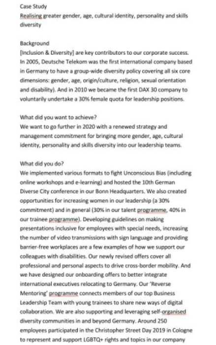 Solved Case Study Realising greater gender, age, cultural | Chegg.com