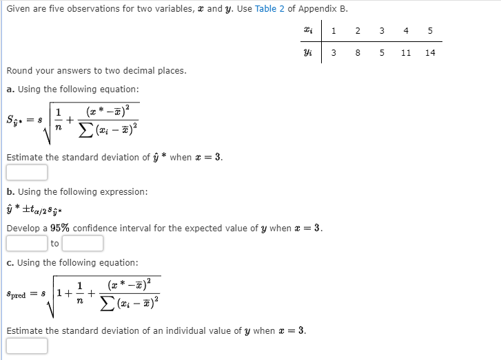Solved Given Are Five Observations For Two Variables 1 And 9162