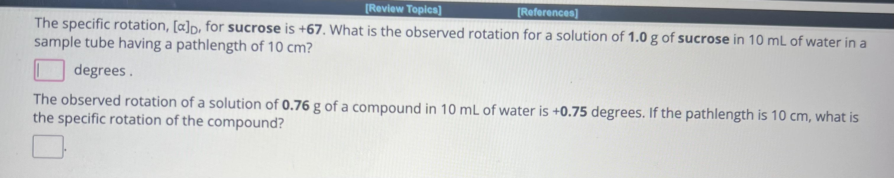 Solved The specific rotation, [α]D, for (-)-pseudoephedrine | Chegg.com