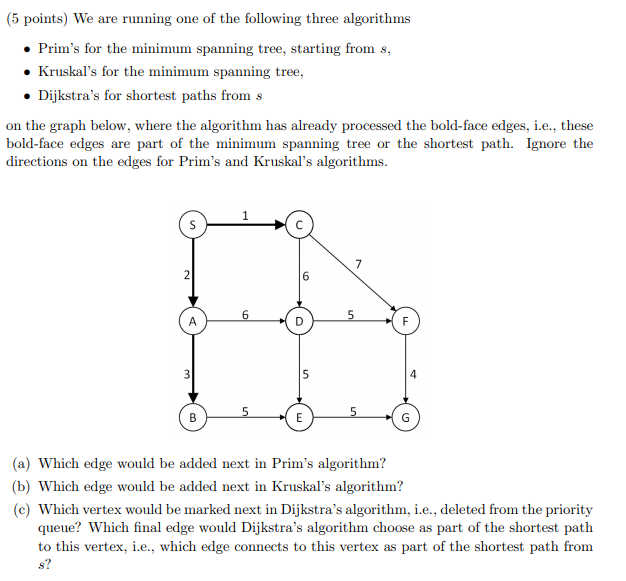 Solved (5 points) We are running one of the following three | Chegg.com