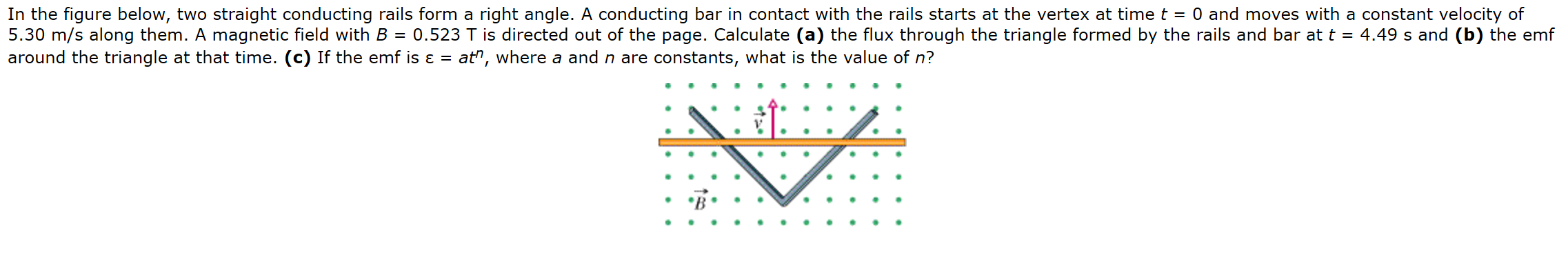 Solved In the figure below, two straight conducting rails | Chegg.com