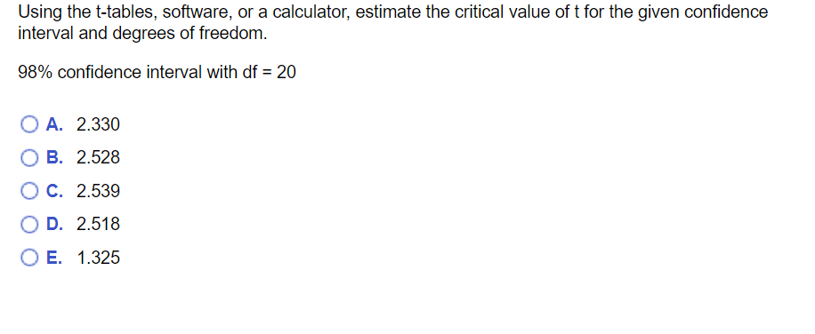 Solved Using the t-tables, software, or a calculator, | Chegg.com