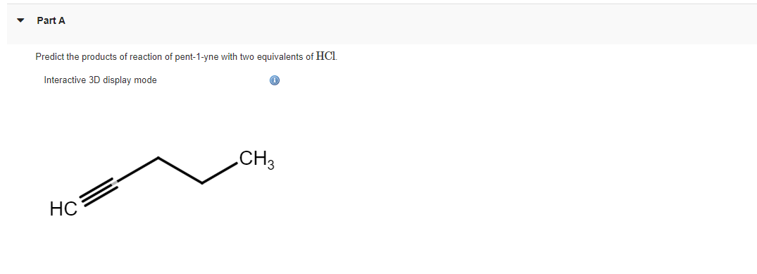 Solved Part A Predict the products of reaction of pent-1-yne | Chegg.com